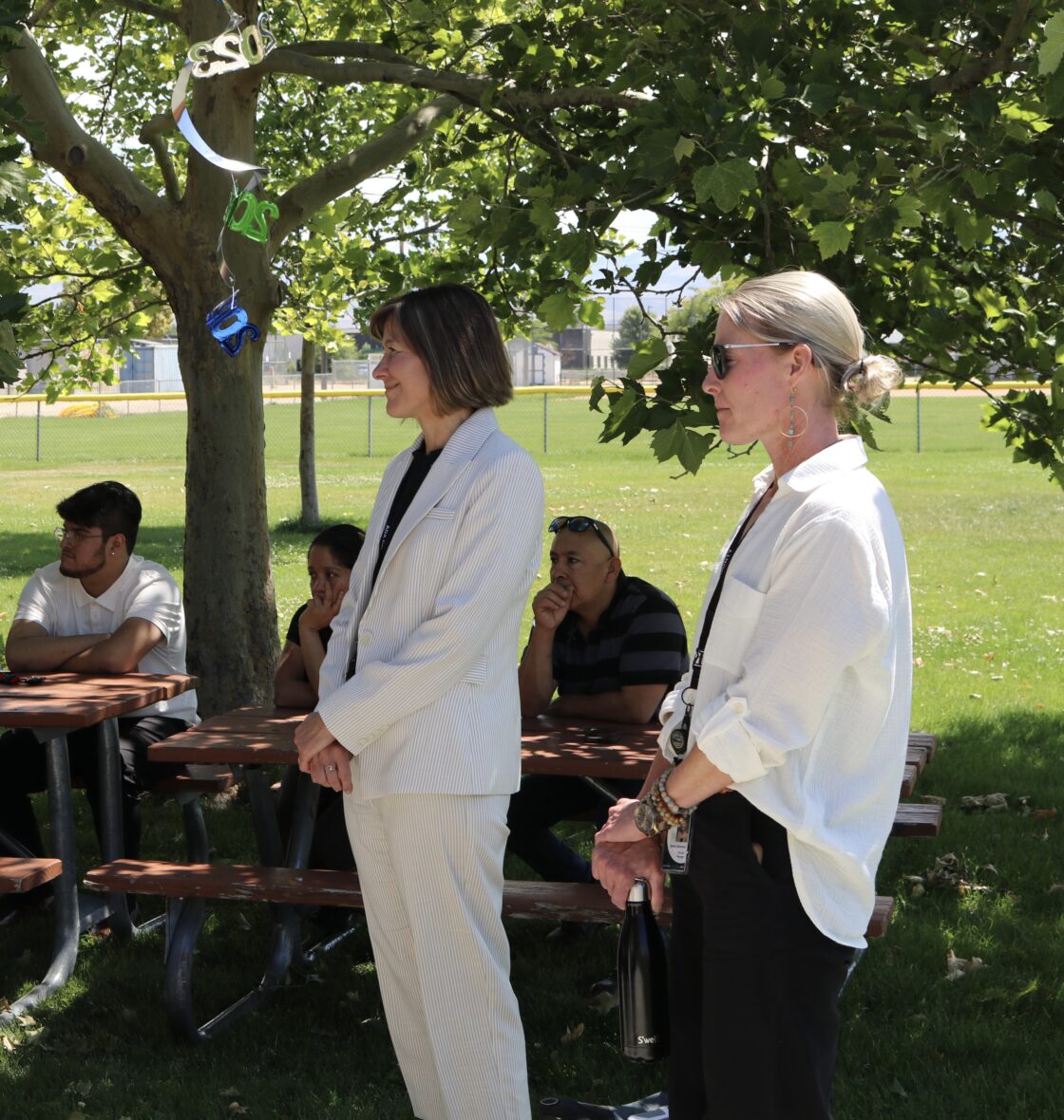 Juvenile services director Alison Tate (left) and detention division ...